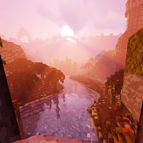 Minecraft Shaders Sunset
